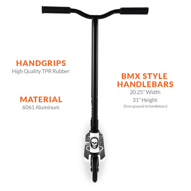 Xspec Pro Stunt Kick Scooter with Strong Aluminum Deck, White & Black ...