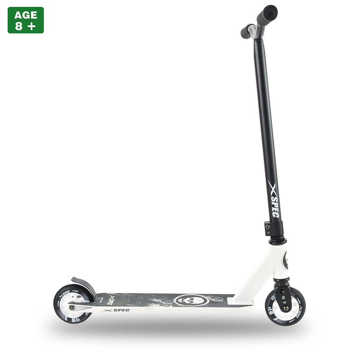 Xspec Pro Stunt Kick Scooter with Strong Aluminum Deck, White & Black ...