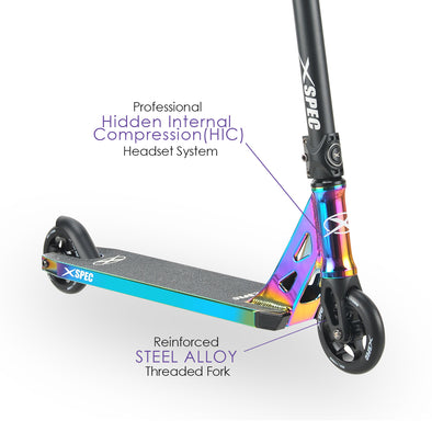 Xspec Neo Chrome Pro Stunt Kids Kick Scooter Anodized Aluminum BMX ...